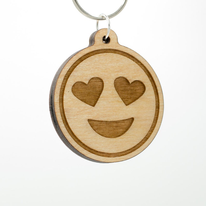 Heart Eyes Emoji Keychain Smiling Face with Heart Shaped | Etsy