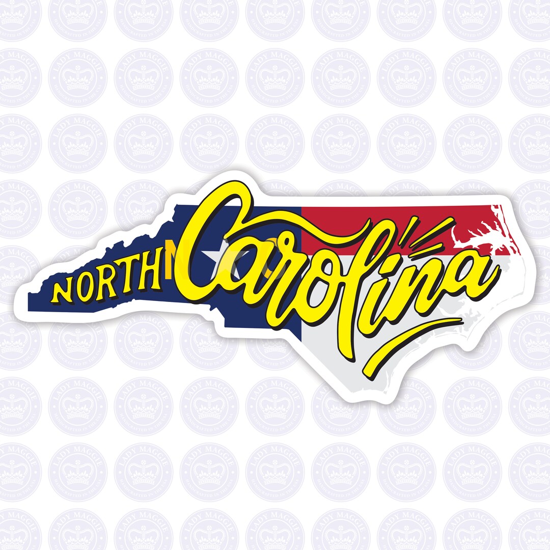 North Carolina Script Decal - NC State Flag Decal - North Carolina ...