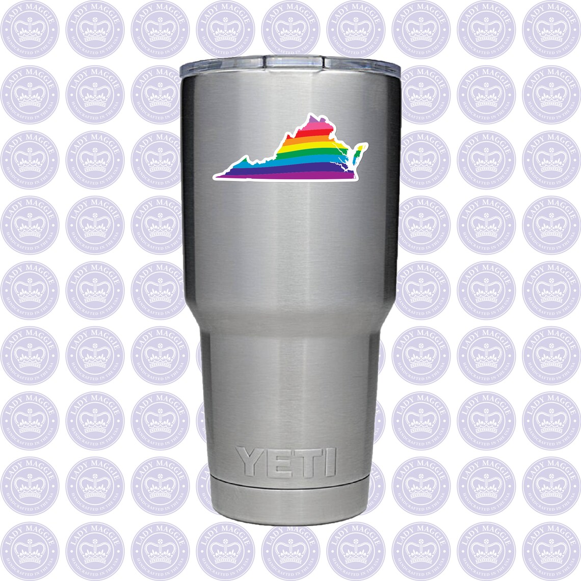 Virginia Rainbow Flag Decal VA State LGBTQ Decal Virginia | Etsy