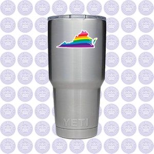 Virginia Rainbow Flag Decal - VA State LGBTQ Decal - Virginia State ...