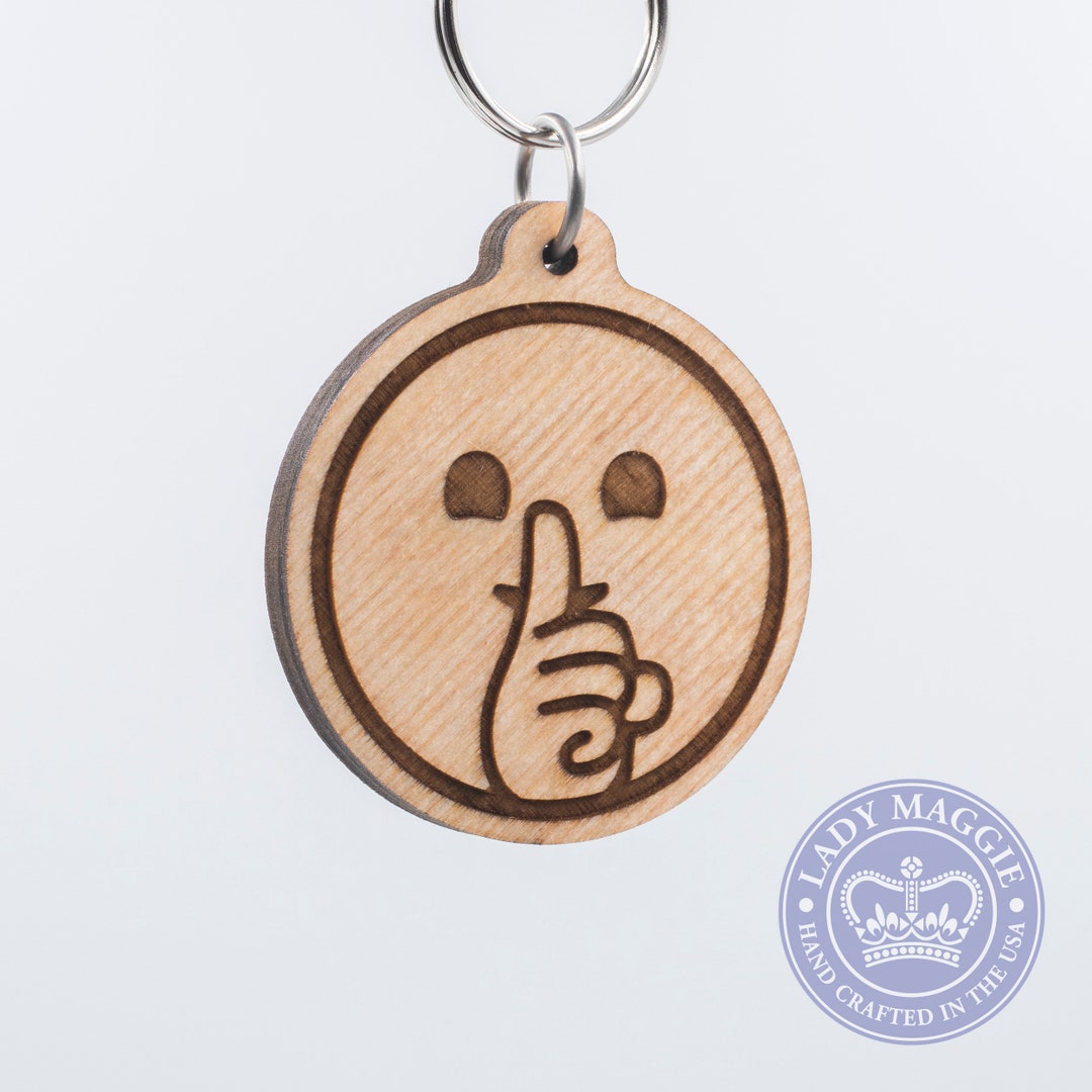 Shush Face Emoji Keychain - Shh! Emoji - Shushing Face Emoji - Face ...