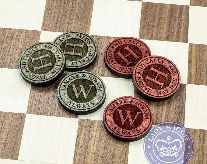 Personalized Checkers Game - Custom Engraved Checkers Checkerboard ...
