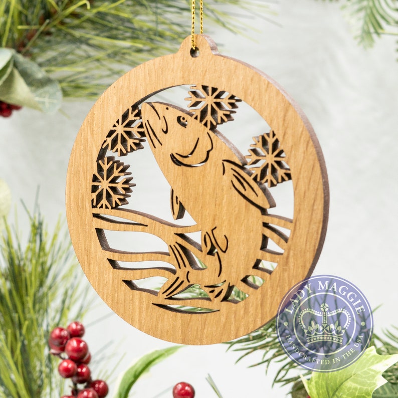 Fish Christmas Ornament Sport Fishing Ornament Jumping - Etsy