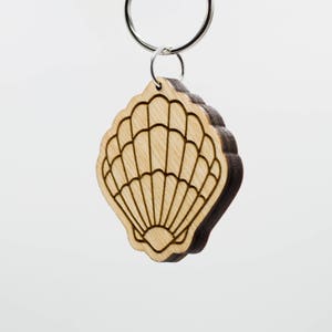 Seashell Keychain - Clam Shell Keychain - Sea Shell Keychain - Sea ...