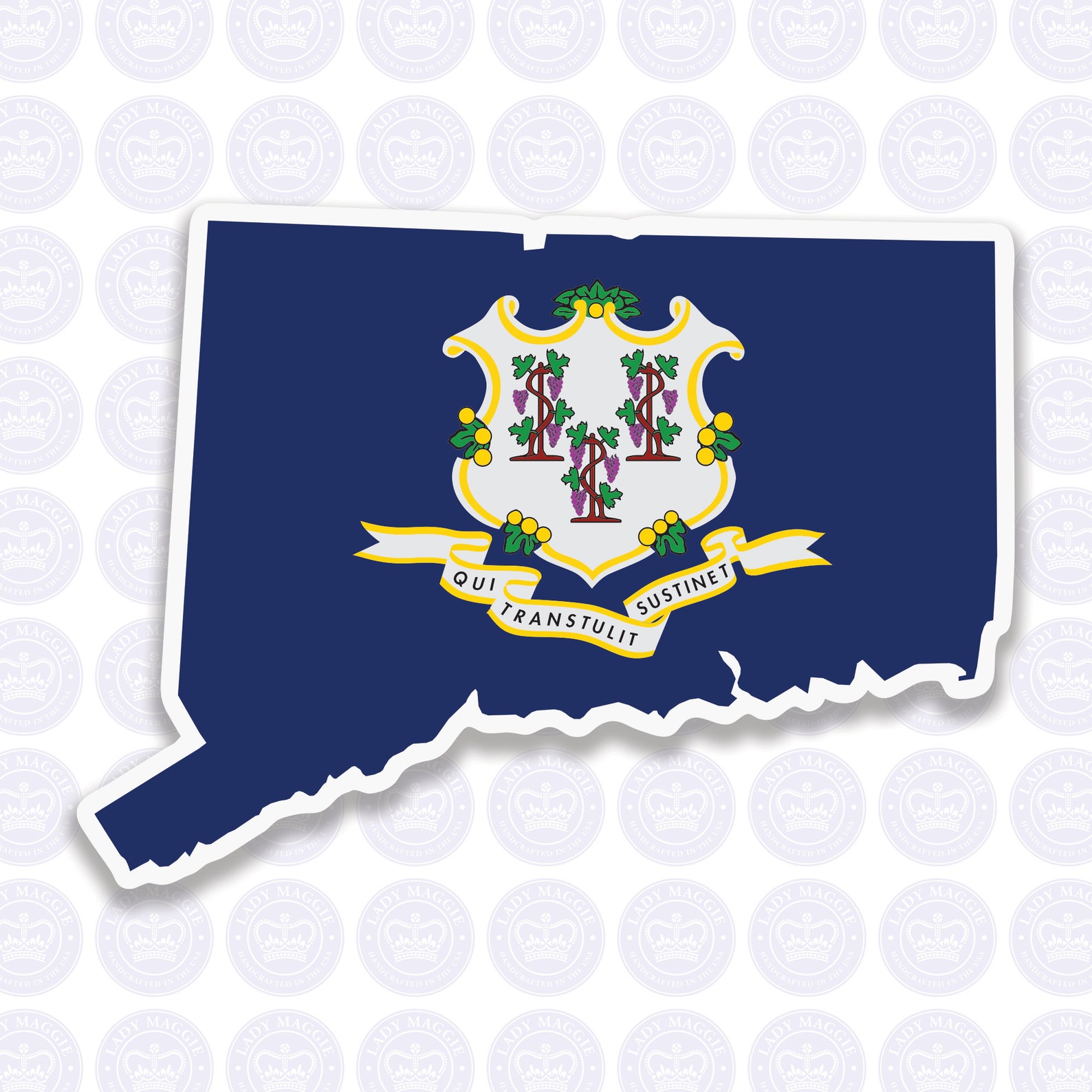 Connecticut Decal CT State Flag Decal Connecticut State - Etsy