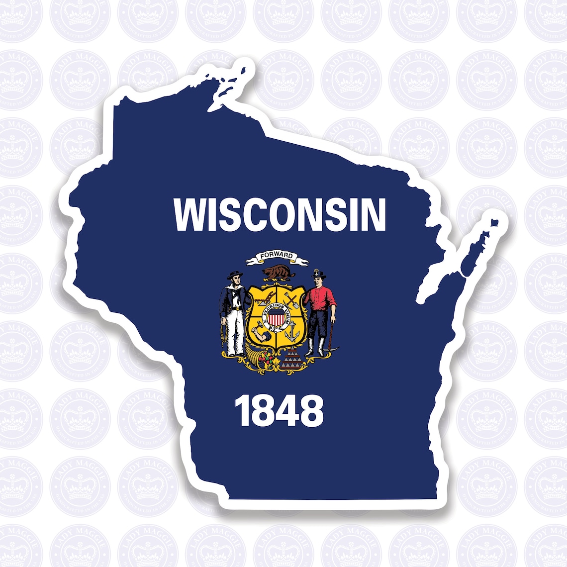 Wisconsin Decal WI State Flag Decal Wisconsin State Bumper - Etsy