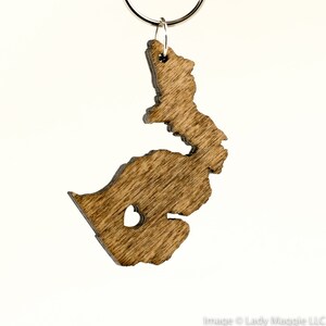 Michigan Wooden Keychain - MI State Keychain - Wooden Michigan Carved ...
