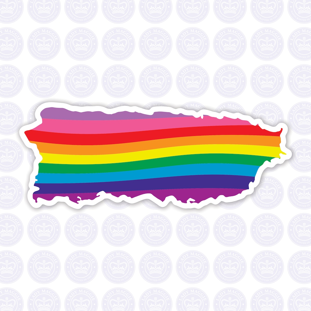 Puerto Rico Rainbow Flag Decal - Puerto Rican LGBTQ Flag Decal ...