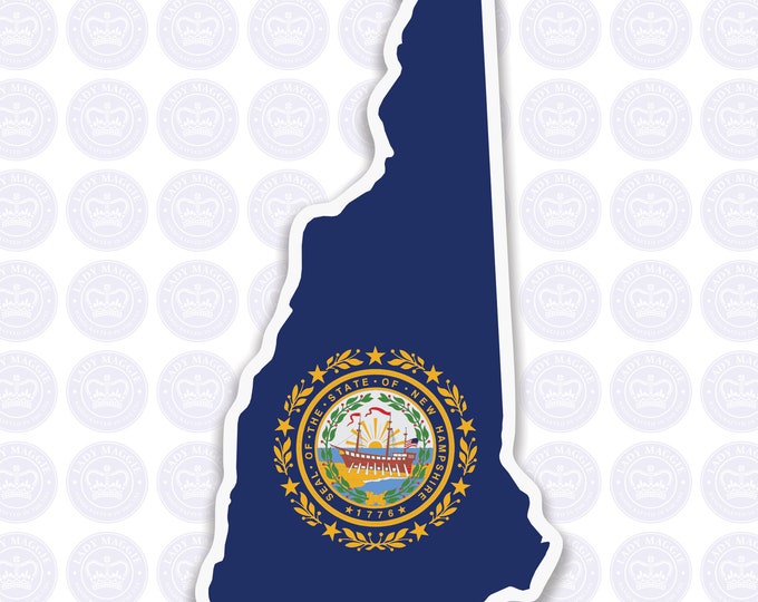New Hampshire Decal NH State Flag Decal New Hampshire State Bumper ...