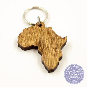 Africa Keychain | Africa Wooden Charm | African Keyring | Custom ...