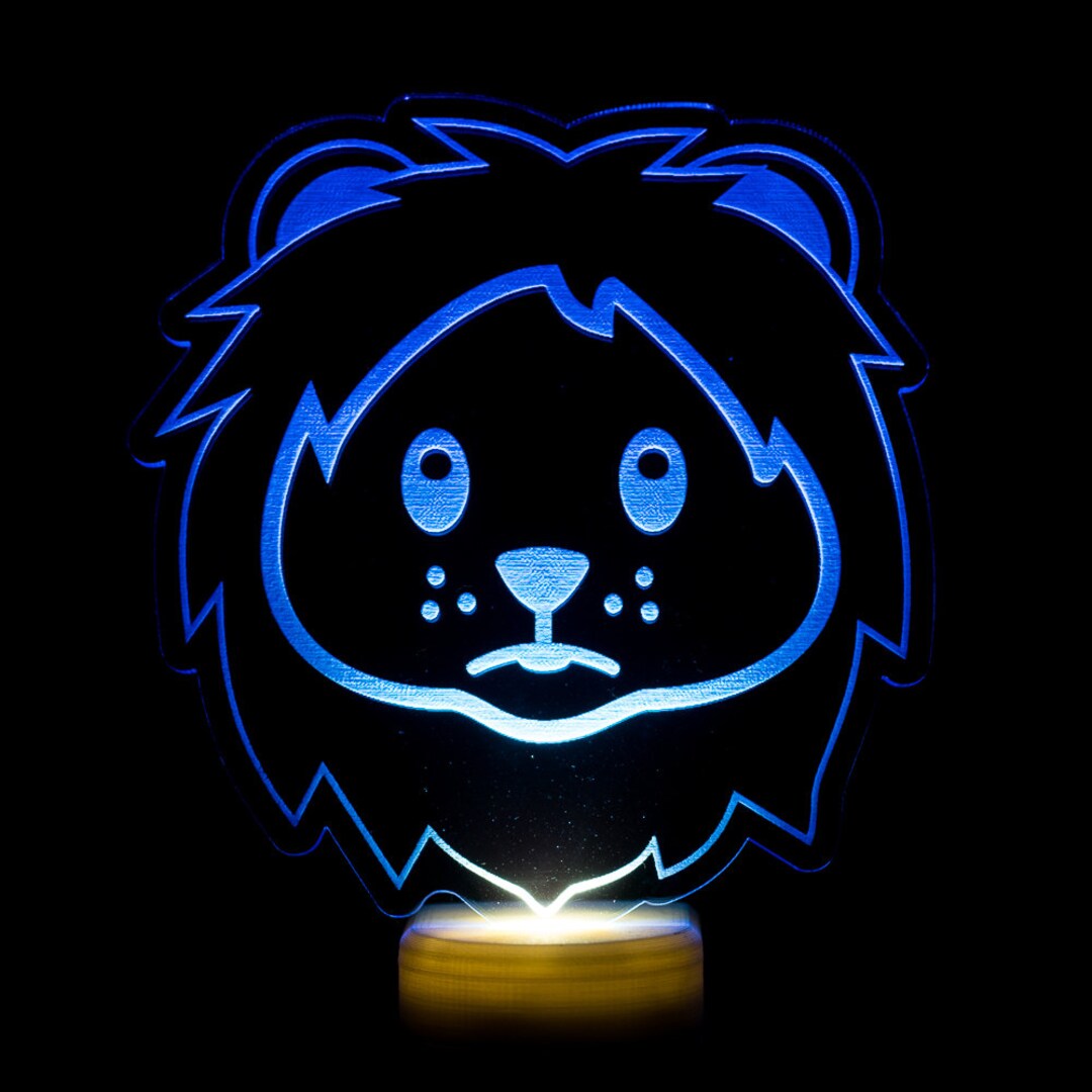 Lion Emoji Night Light - Lion Face Emoji LED Nightlight - Cute Lion ...