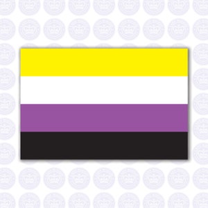Non Binary Pride Flag Decal Non Binary Sticker Enby Pride - Etsy