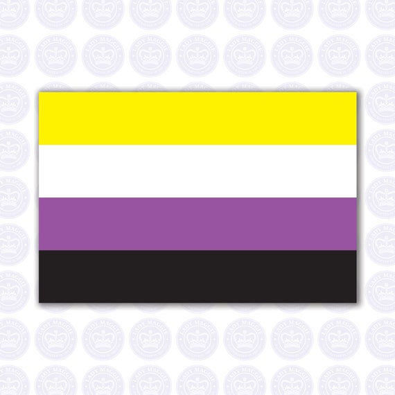 Non Binary Pride Flag Decal Non Binary Sticker Enby Pride - Etsy