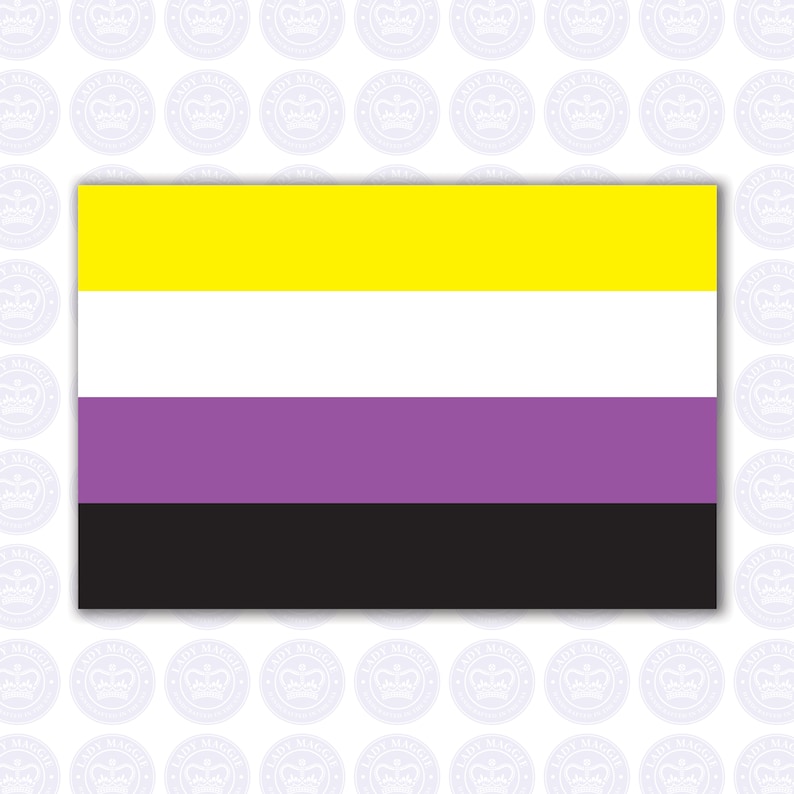 Non Binary Pride Flag Decal Non Binary Sticker Enby Pride - Etsy