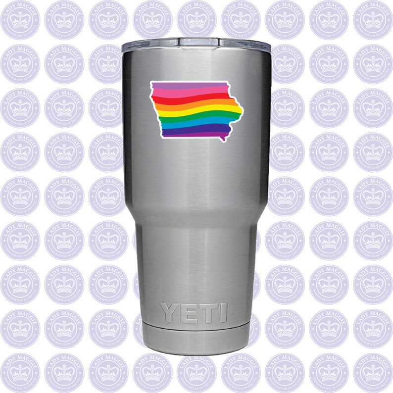 Iowa Rainbow Flag Decal IA State LGBTQ Decal Iowa State - Etsy
