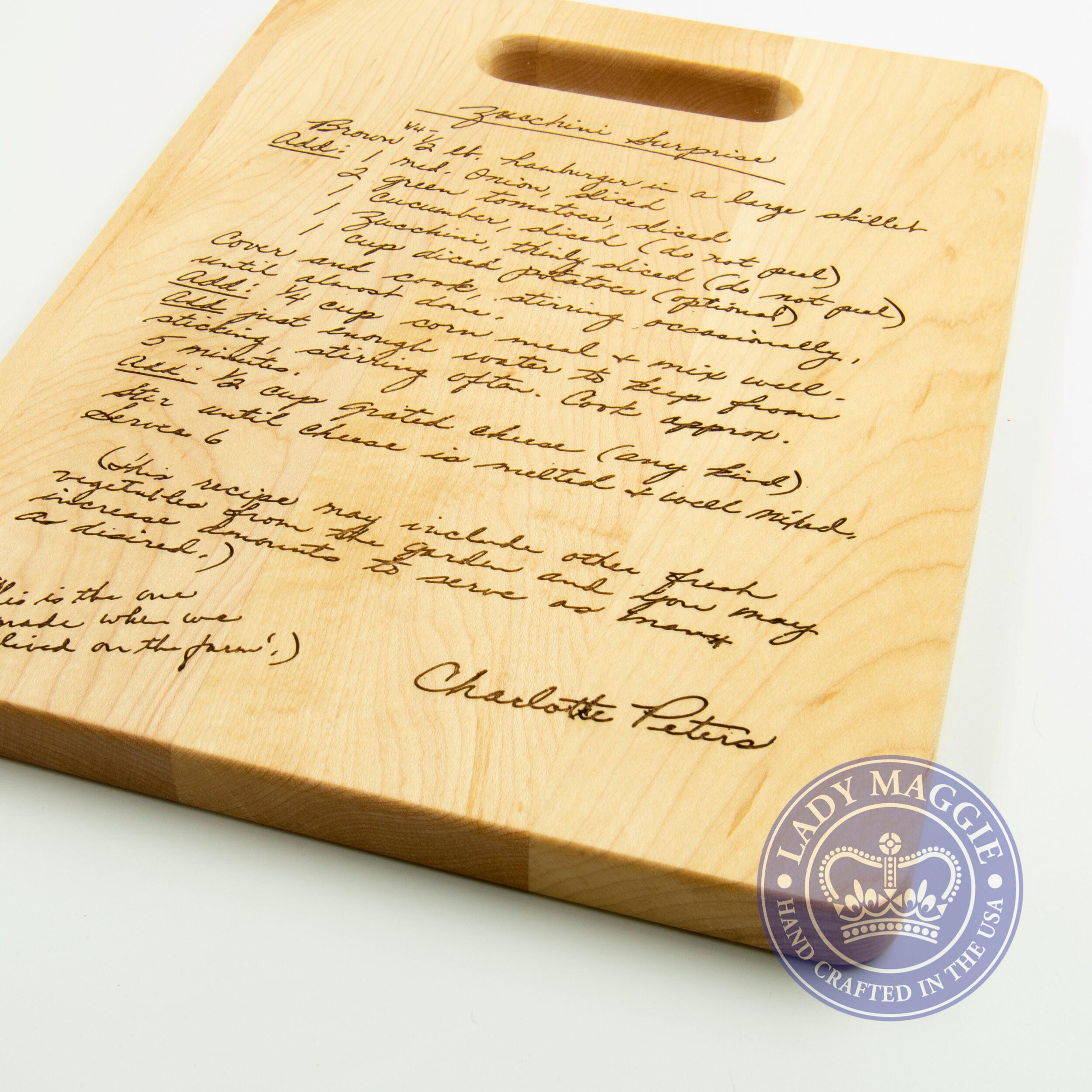 Maple Custom Engraved Handwritten Recipe Board 8 3/4 X 11 - Etsy