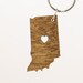 Indiana Wooden Keychain - IN State Keychain - Wooden Indiana Carved Key ...
