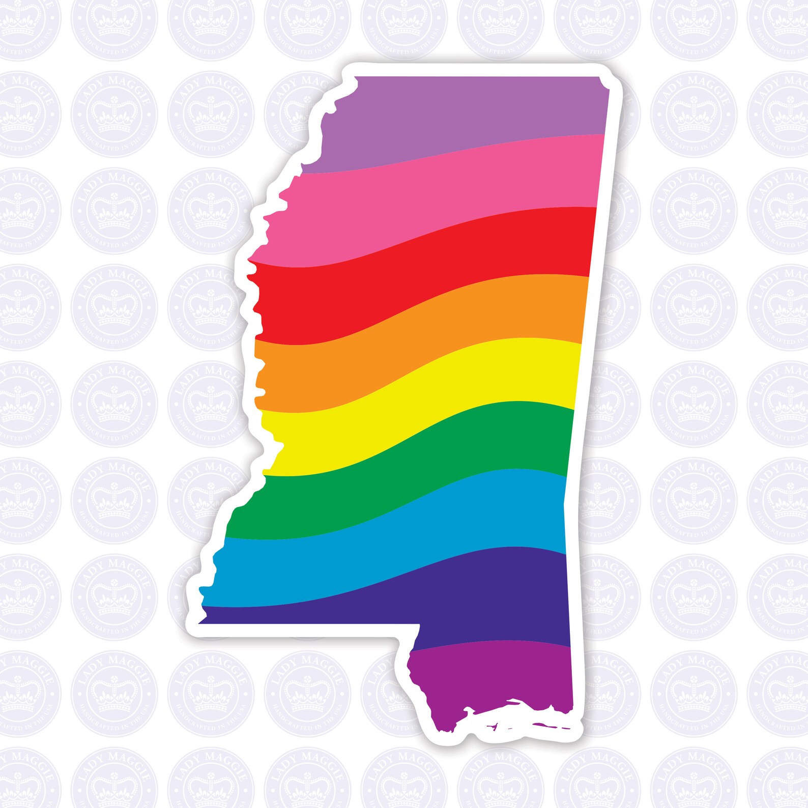 Mississippi Rainbow Flag Decal MS State LGBTQ Flag Decal - Etsy