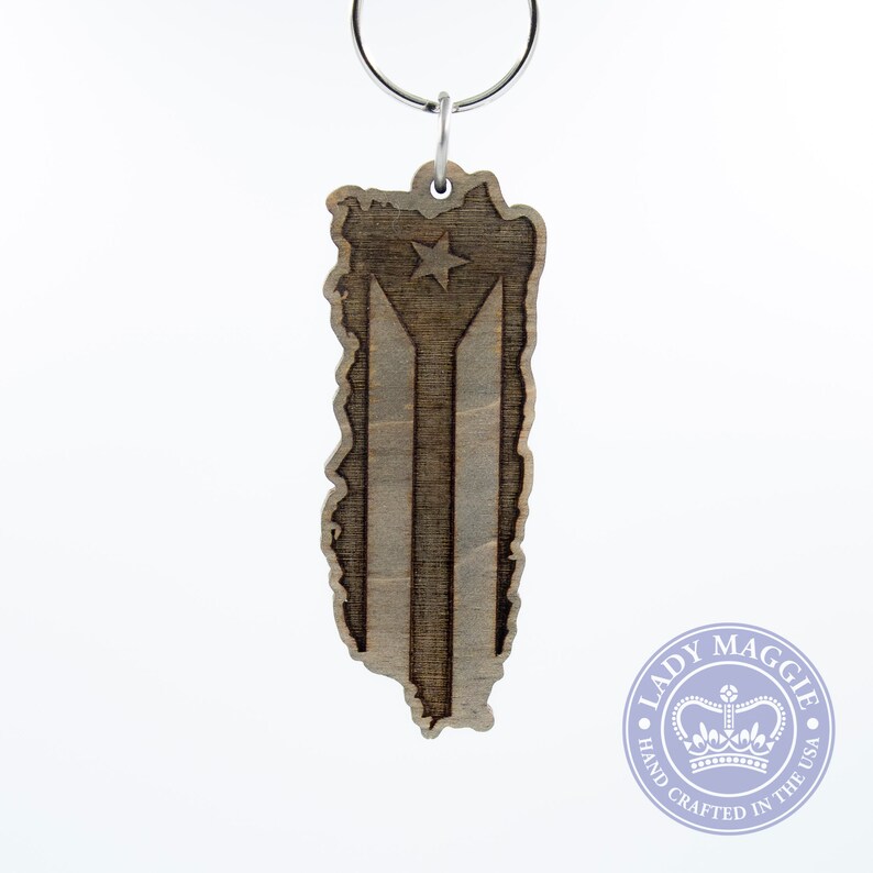 Puerto Rico Keychain Puerto Rican Flag Keychain Engraved | Etsy