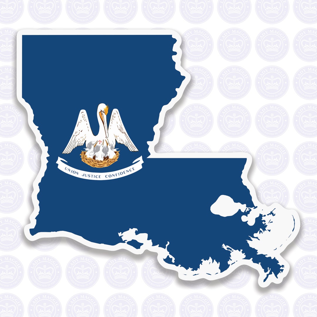 Louisiana Decal - LA State Flag Decal - Louisiana State Bumper Sticker ...