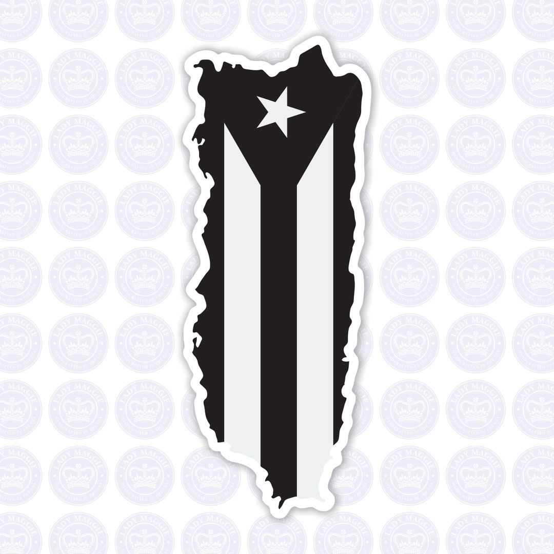 Puerto Rico Resistance Flag Decal - Puerto Rico Black & White ...