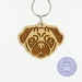 Pug Keychain - Pug Dog Carved Wood Key Ring - Pug Face Wooden Engraved ...