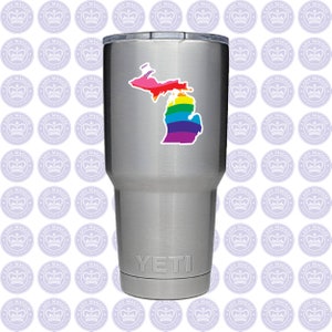 Michigan Rainbow Flag Decal - MI State LGBTQ Decal - Michigan State ...