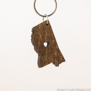 Mississippi Wooden Keychain - MS State Keychain - Wooden Mississippi ...