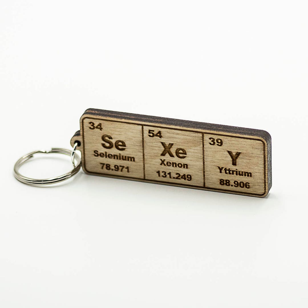 Sexey Elements Keychain Periodic Table Keychain Elemental Sexy Engraved ...