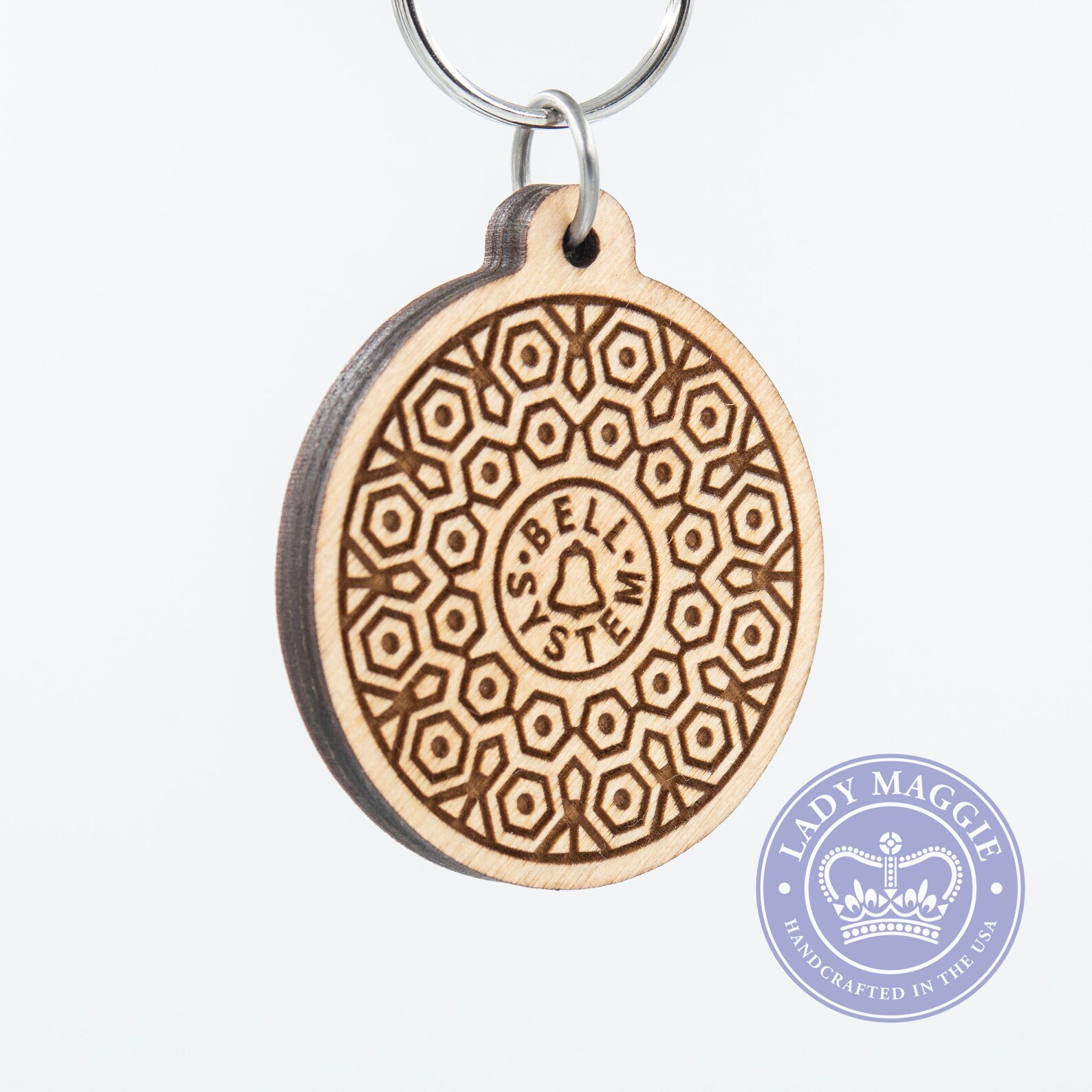 Bell System Manhole Cover Vintage Mandala Logo Keychain Bell - Etsy