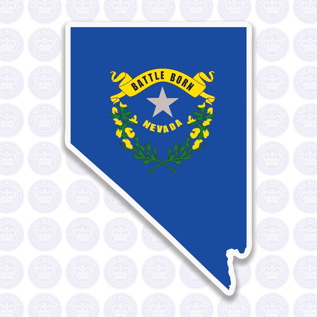 Nevada Decal - NV State Flag Decal - Nevada State Bumper Sticker ...