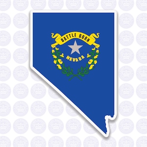 Nevada Decal - NV State Flag Decal - Nevada State Bumper Sticker ...