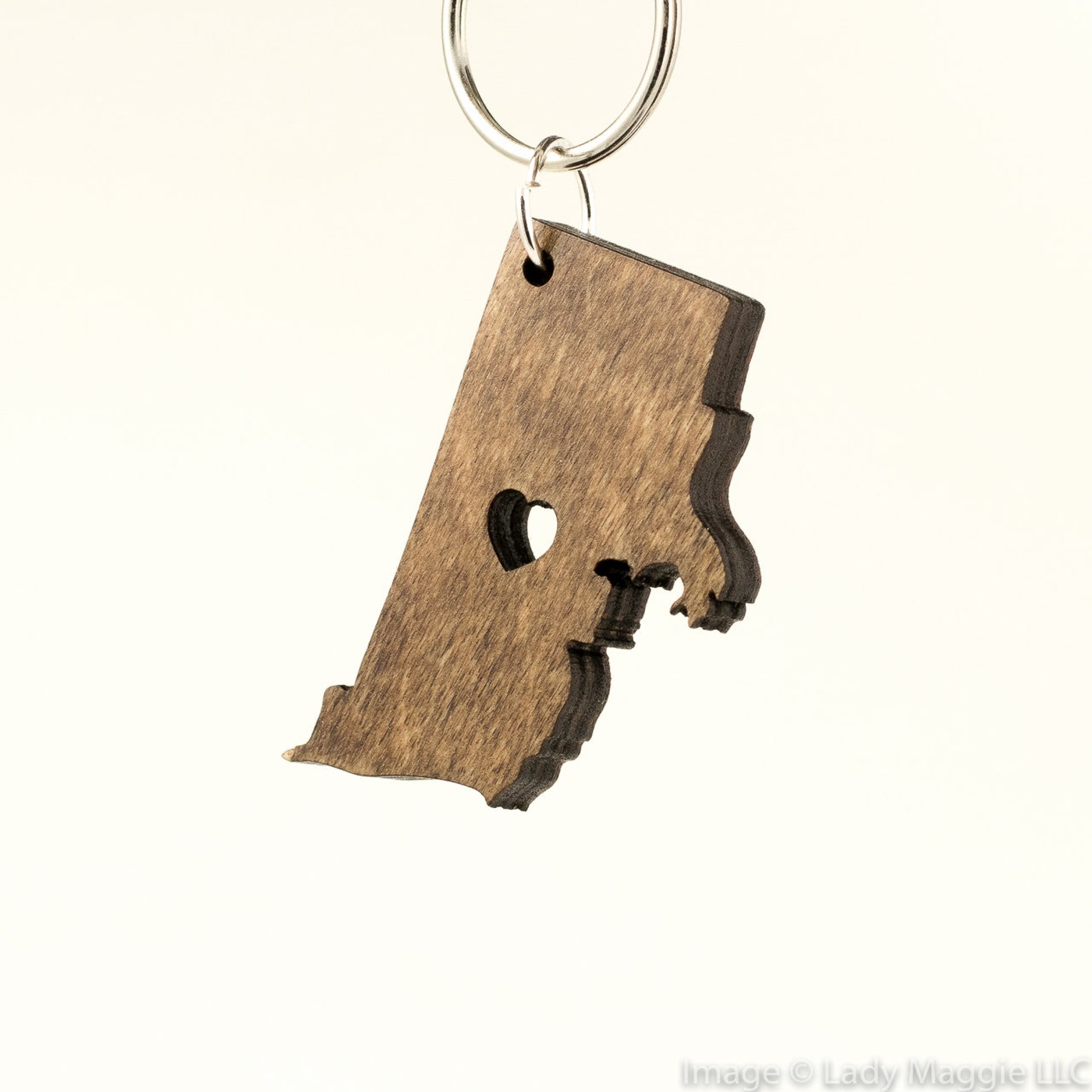 Rhode Island Wooden Keychain RI State Keychain Wooden - Etsy