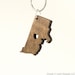 Rhode Island Wooden Keychain RI State Keychain Wooden - Etsy