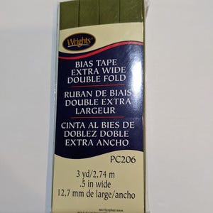 Wrights 1/2" Extra Wide Double Fold Bias Tape 3 Yards | PC206 | 0.5 ...