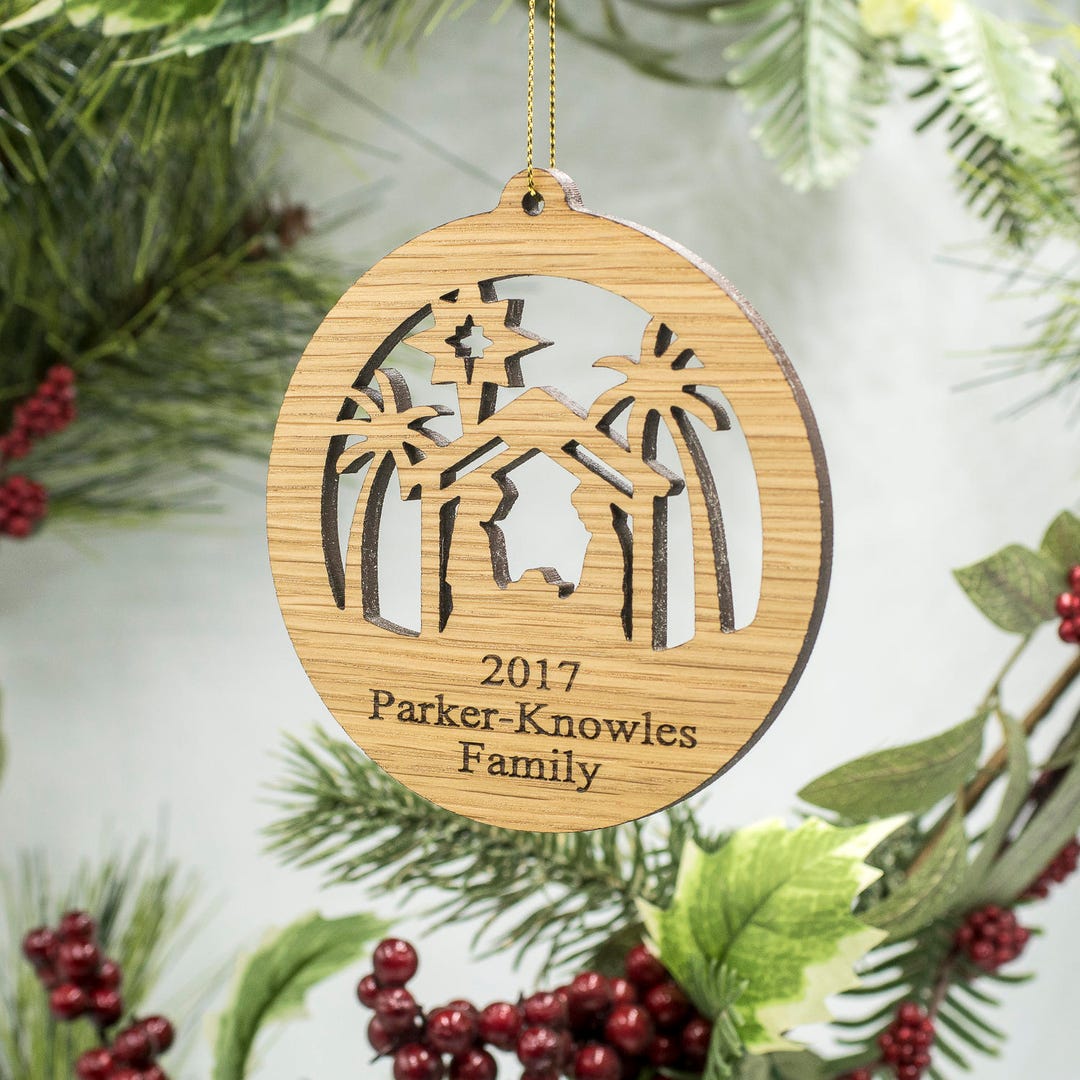 Nativity Scene Christmas Ornament - Personalized Nativity Ornament ...