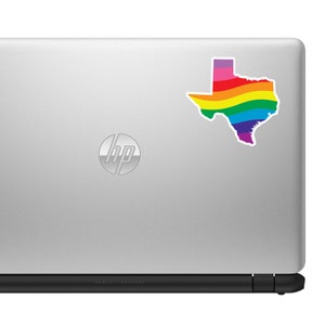 Texas Rainbow Flag Decal - TX LGBTQ Flag Decal - Texas State Rainbow ...