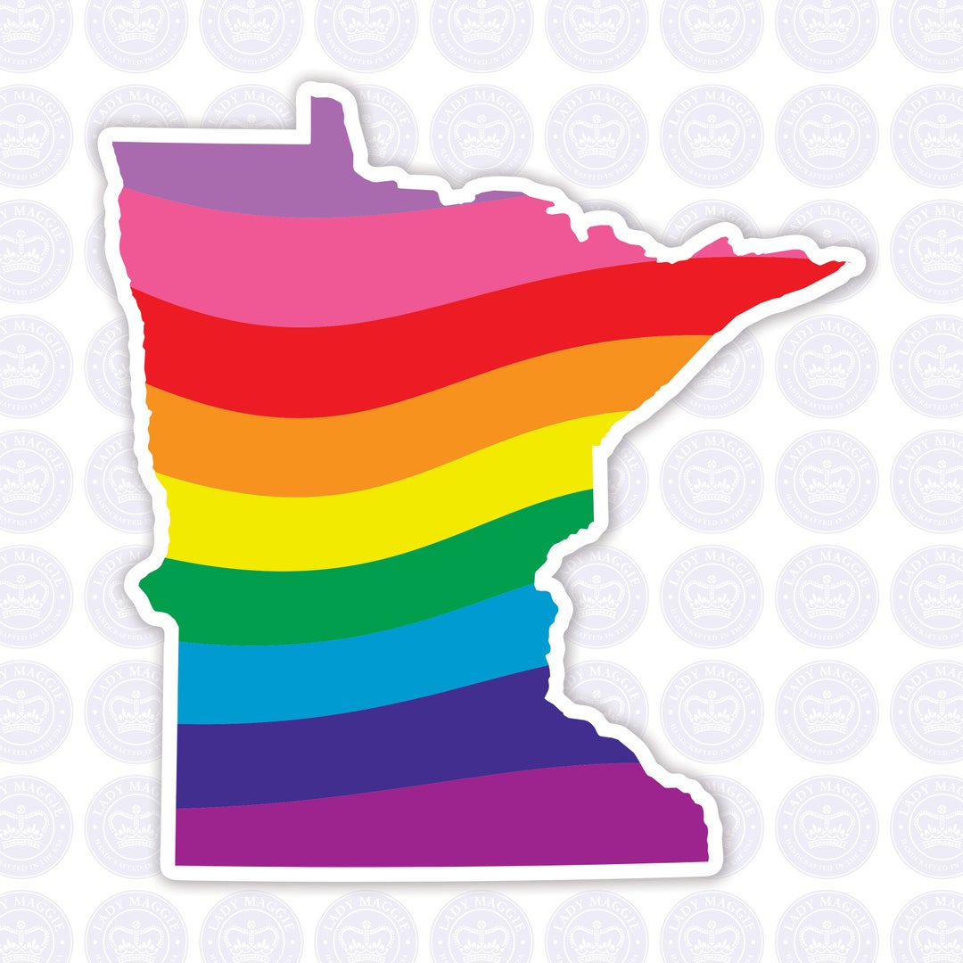 Minnesota Rainbow Flag Decal - MN State LGBTQ Decal - Minnesota State ...