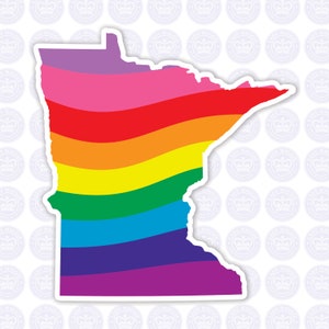 Minnesota Rainbow Flag Decal - MN State LGBTQ Decal - Minnesota State ...