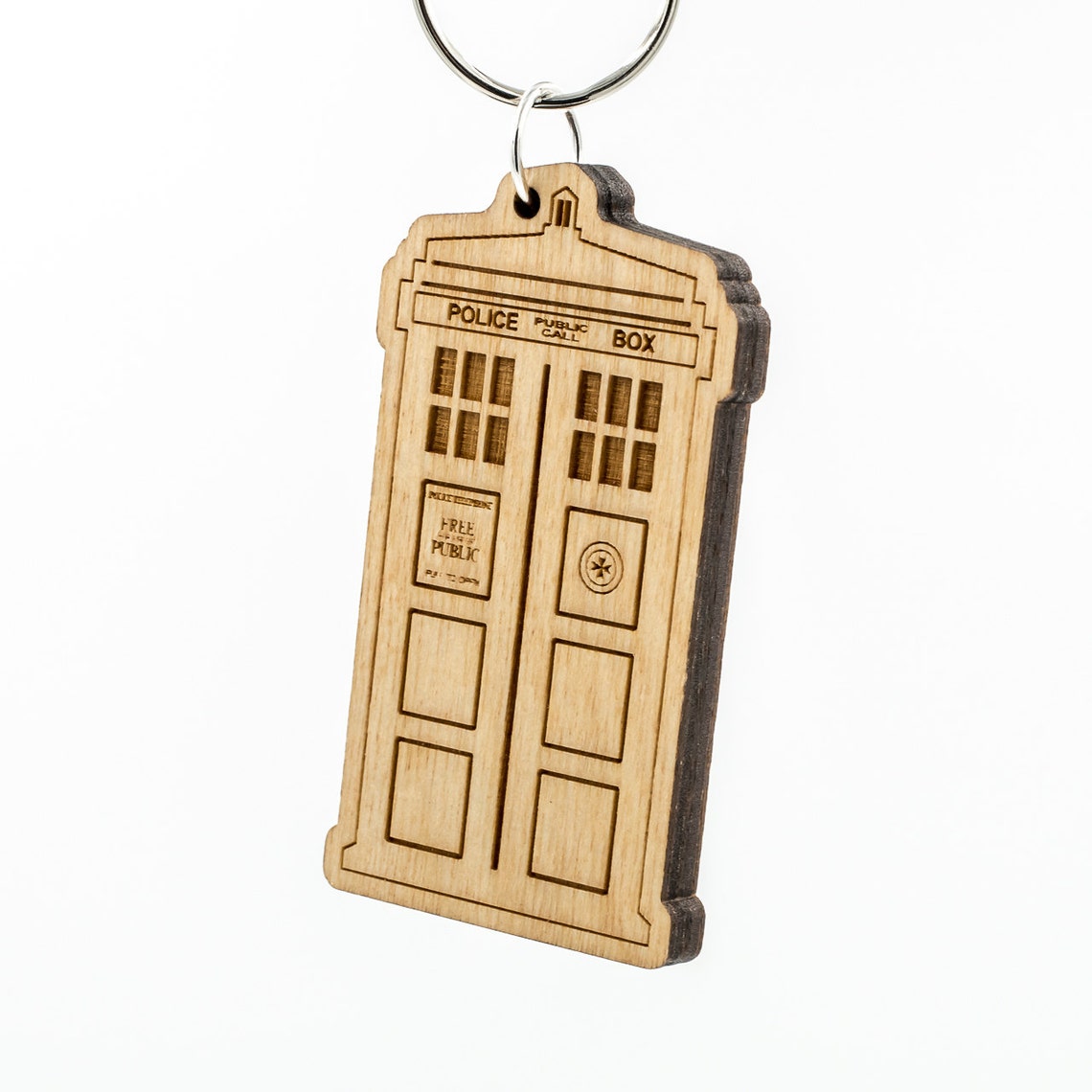 Doctor Who Tardis Keychain Dr. Who Carved Wood Key Ring - Etsy
