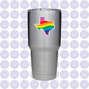 Texas Rainbow Flag Decal - TX LGBTQ Flag Decal - Texas State Rainbow ...