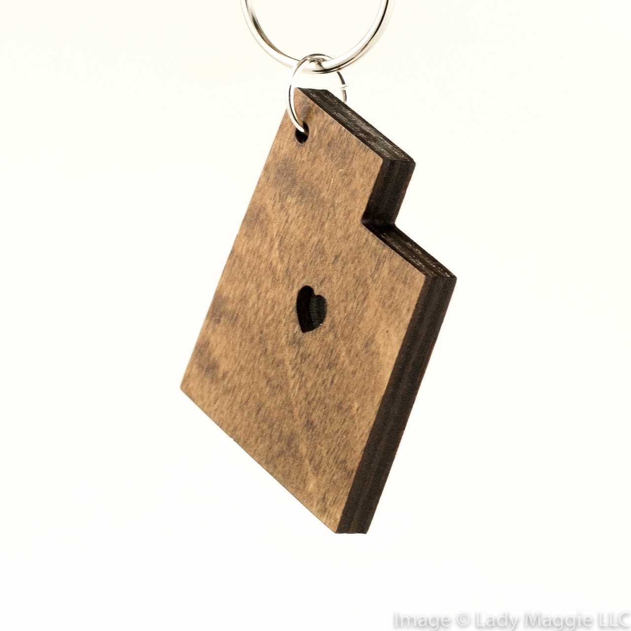 Utah Wooden Keychain UT State Keychain Wooden Utah Carved | Etsy