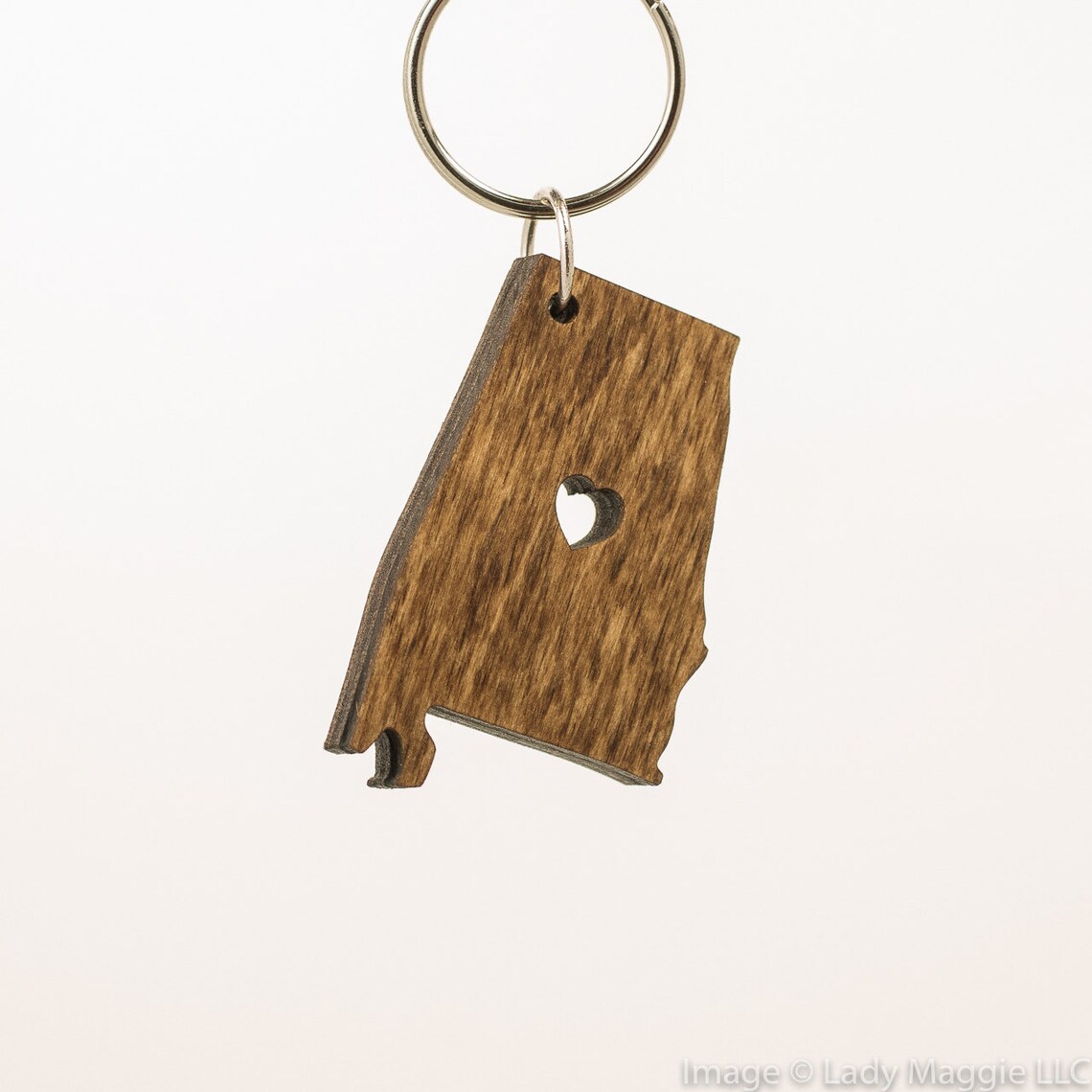 Alabama Wooden Keychain AL State Keychain Wooden Alabama | Etsy