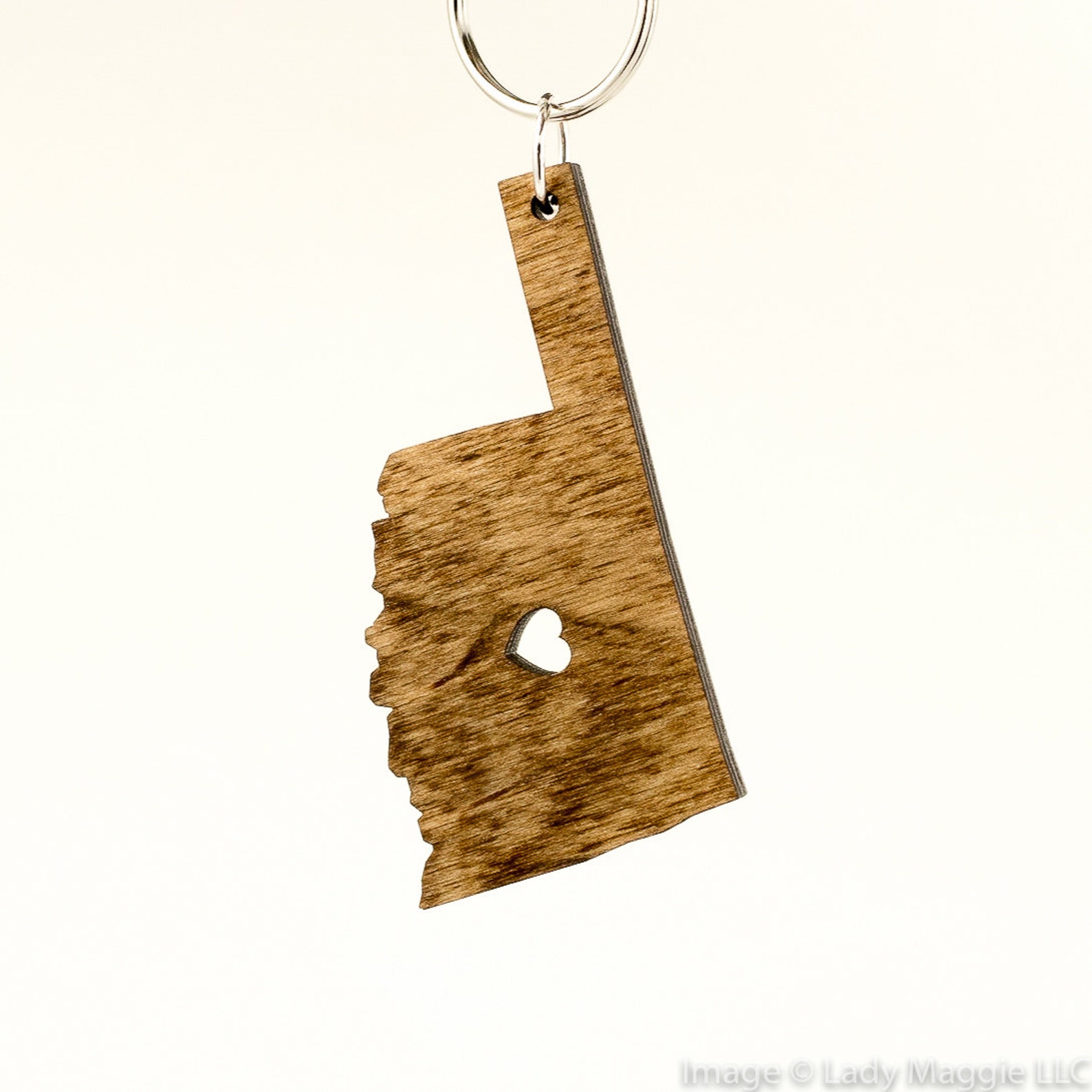 Oklahoma Wooden Keychain OK State Keychain Wooden Oklahoma | Etsy