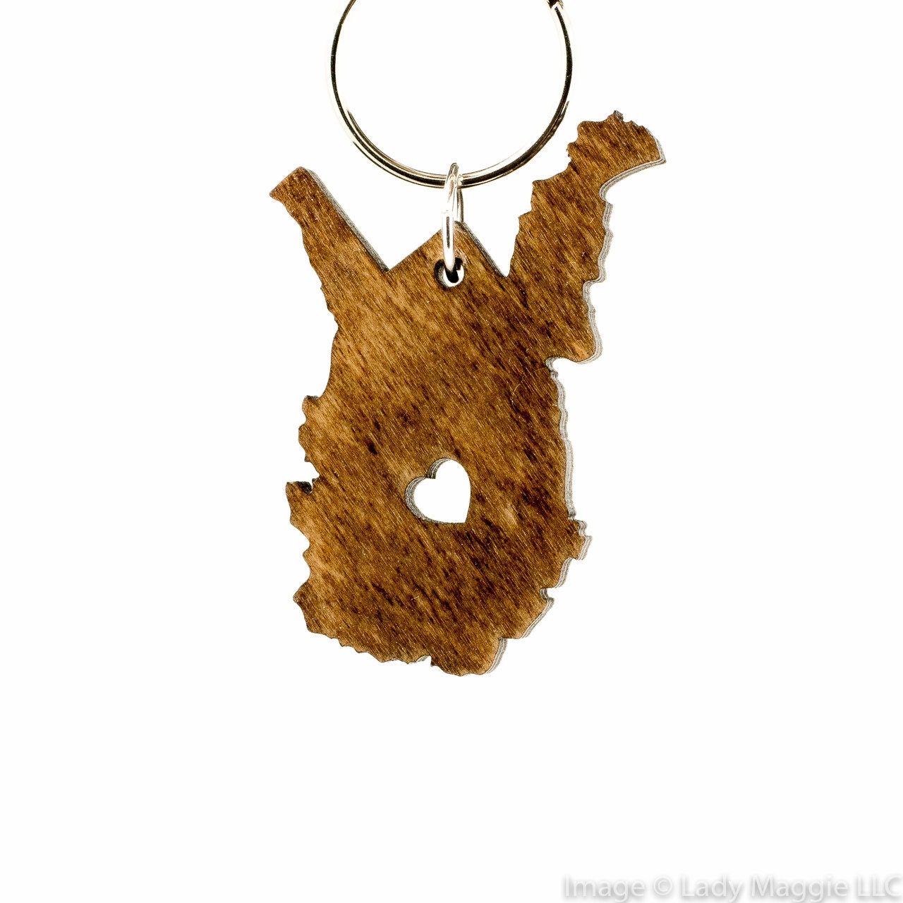 West Virginia Wooden Keychain WV State Keychain Wooden - Etsy