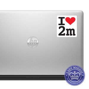 I Love 2M Decal Amateur Radio Decal - 2-meter 2-metre Bumper Sticker ...