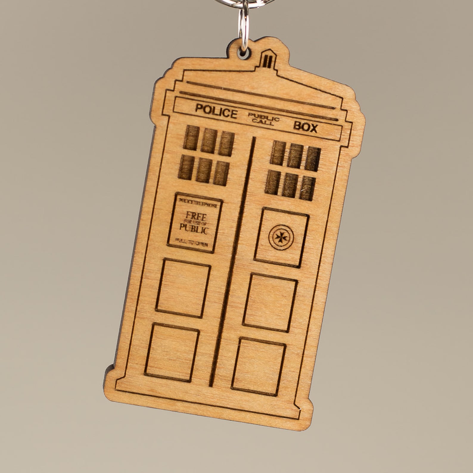 Doctor Who Tardis Keychain Dr. Who Carved Wood Key Ring | Etsy