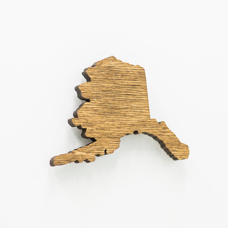Alaska Wooden Magnet AK State Magnet State of Alaska - Etsy