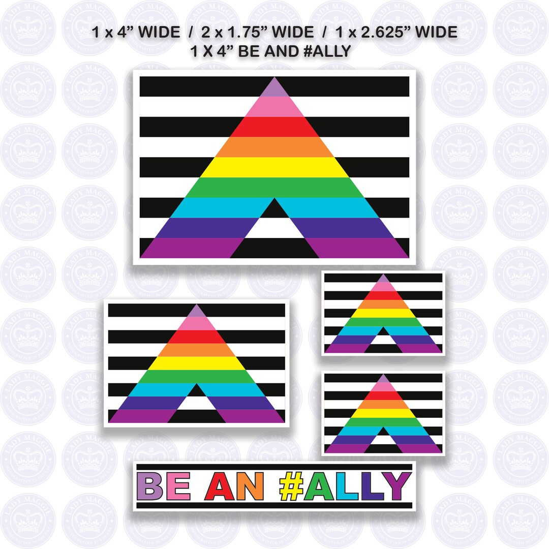 ALLY Flag Decal Pack - Set of 5 #ALLY Decals | Straight Ally Pride Flag ...