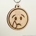 Sad Crying Face Emoji Wooden Keychain Single Tear Emoji Sad Crying Face ...